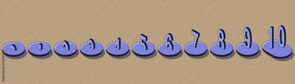 Numbers from 0 to 10 represented in growth charts. Stock Vector | Adobe ...