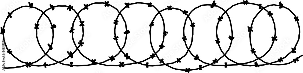 Barbed wire isolated design element. Symbol of restriction, prison ...