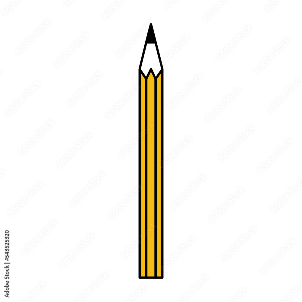 School pencil design vector illustration write tool art isolated white ...