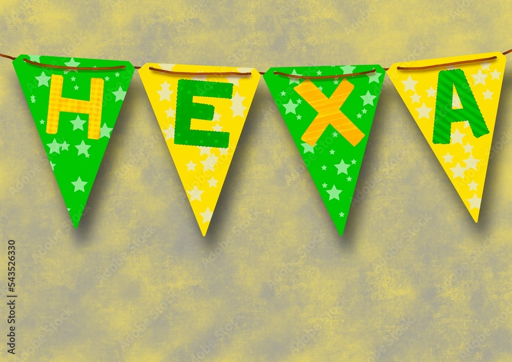 Flags, flags with the colors of Brazil written hexa to support the ...