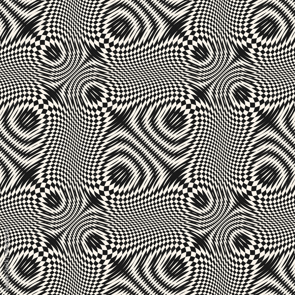 Psychedelic vector seamless pattern with optical illusion effect ...