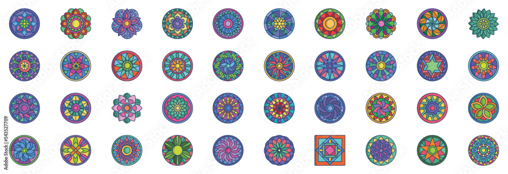 Collection of icons related to Mandalas, including icons like Pattern ...