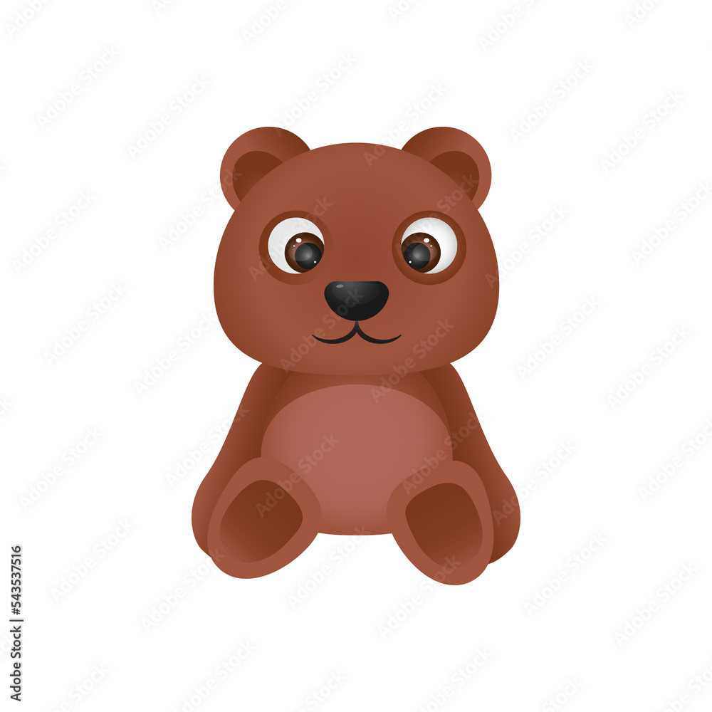 Cute brown cartoon bear. Illustration. brown teddy bear Stock ...