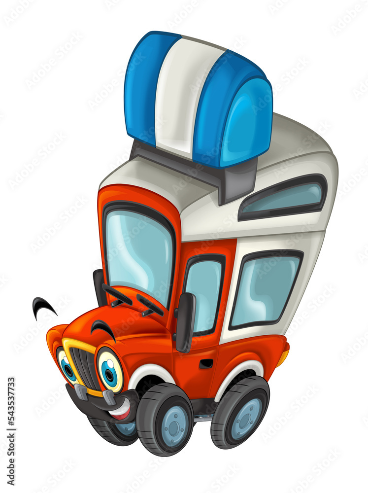 cartoon scene off road heavy truck fireman car illustration Stock ...