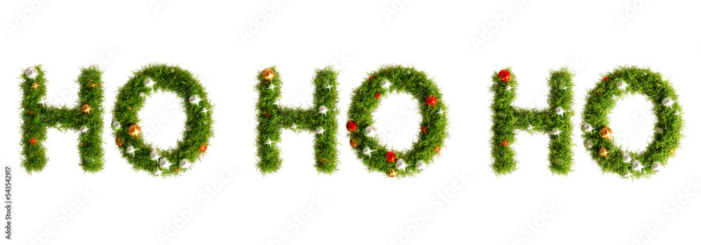Ilustração do Stock: Beautiful christmas wreath in the shape of text HO ...