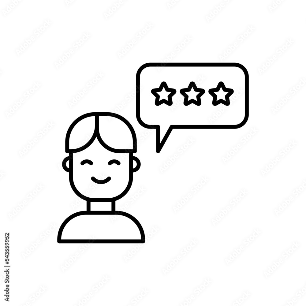 Vecteur Stock Icom outline rating, stars, review feedback, chat ...