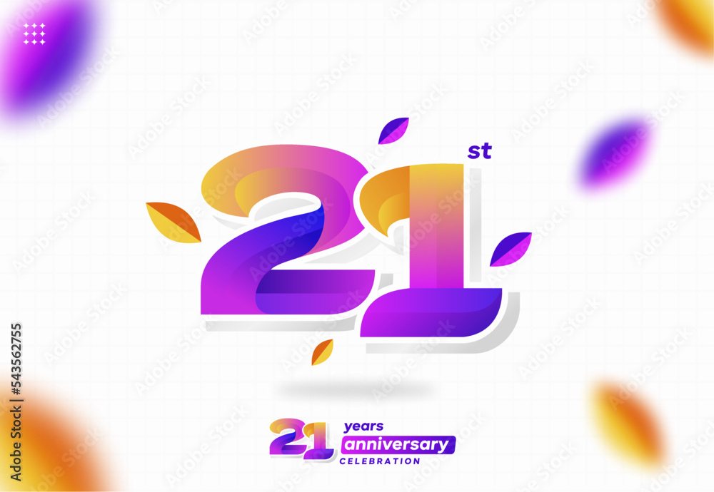Number 21 logo icon design. 21st birthday logo number. anniversary 21 ...