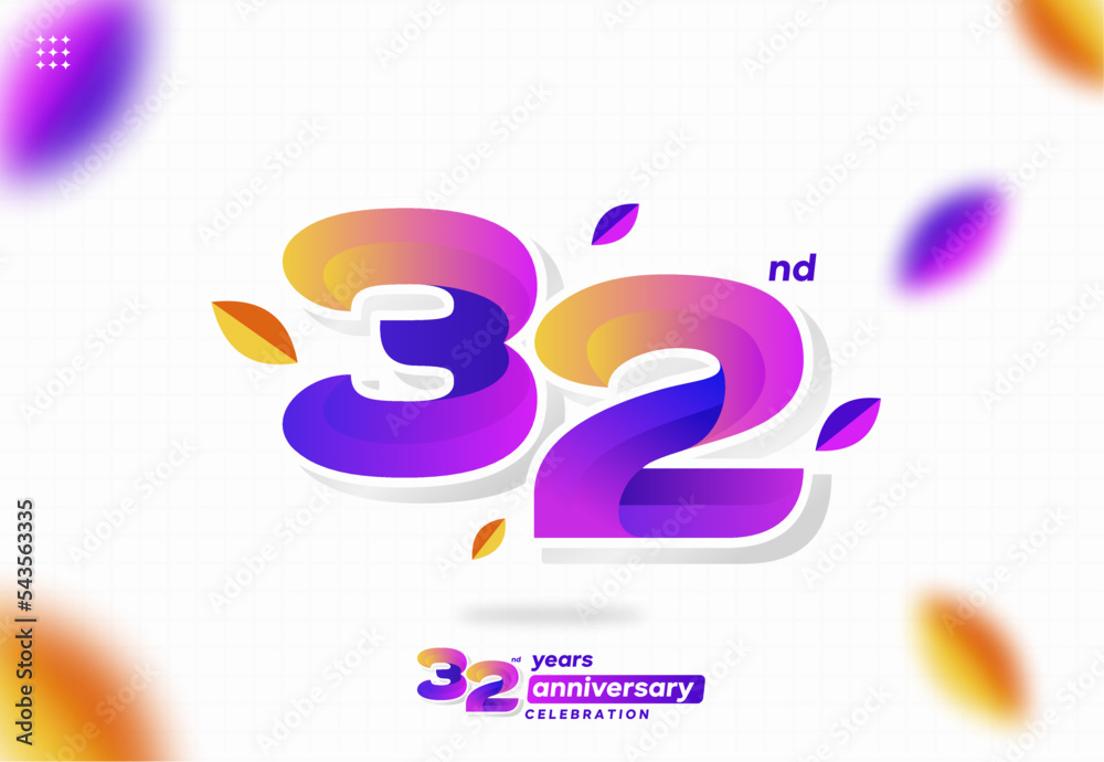 Number 32 logo icon design. 32nd birthday logo number. anniversary 32 ...