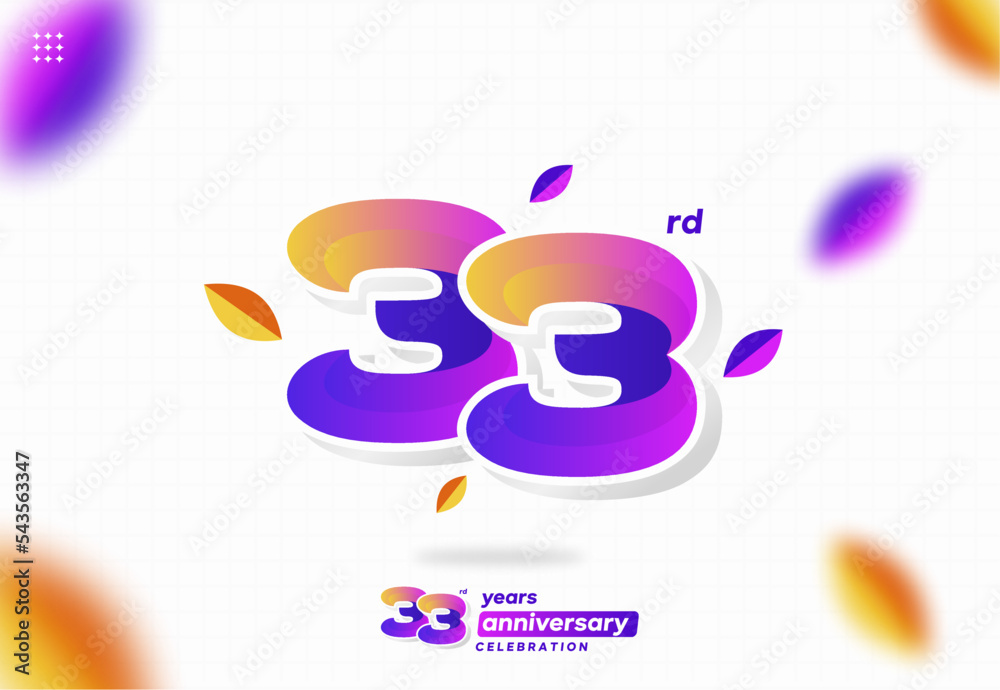 Number 33 logo icon design. 33rd birthday logo number. anniversary 33 ...