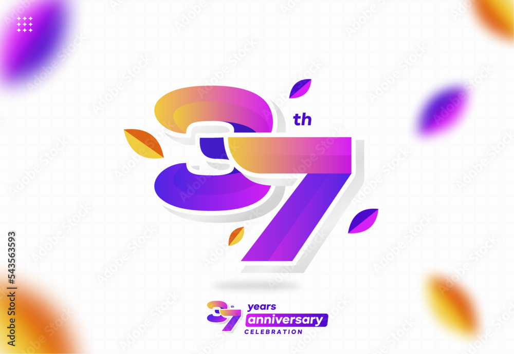 Number 37 logo icon design. 37th birthday logo number. anniversary 37 ...