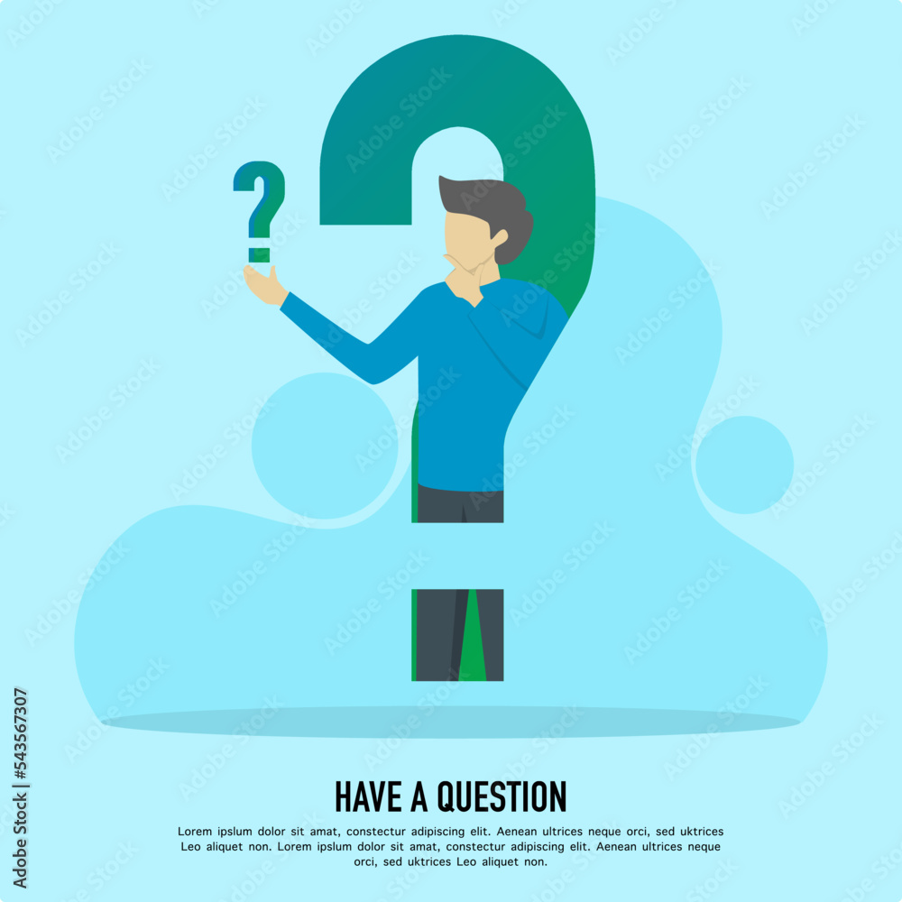 Question mark. FAQ concept. the man asking the question. Ask Questions and get Answers. Online ...