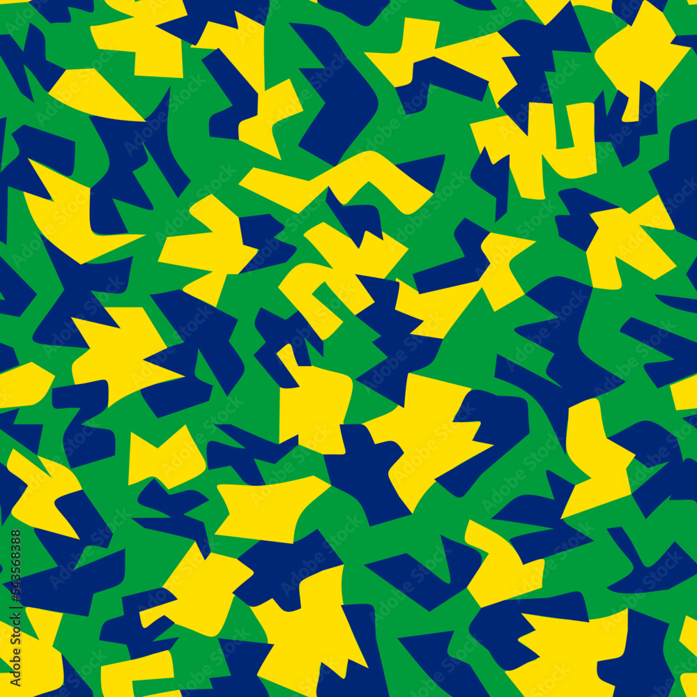 BRASIL CAMOUFLAGE PATTERN.BRAZIL VECTOR CAMOFLAGE IN YELLOW,GREEN AND ...