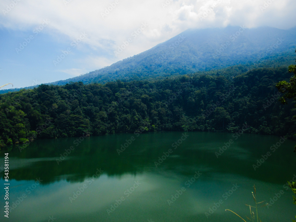 Big Tolire Lake located in Indonesia in Maluku. This lake is very calm ...