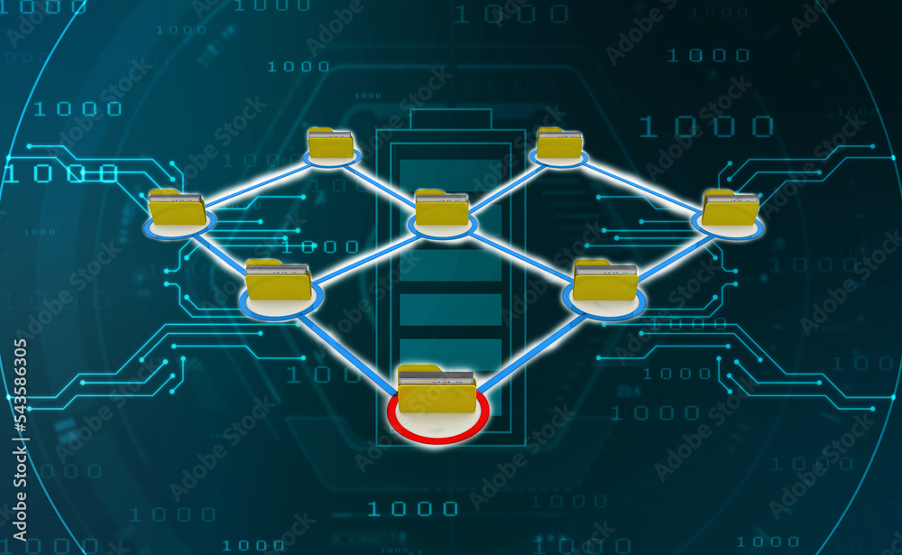 3d illustration of Data sharing concept Stock Illustration | Adobe Stock