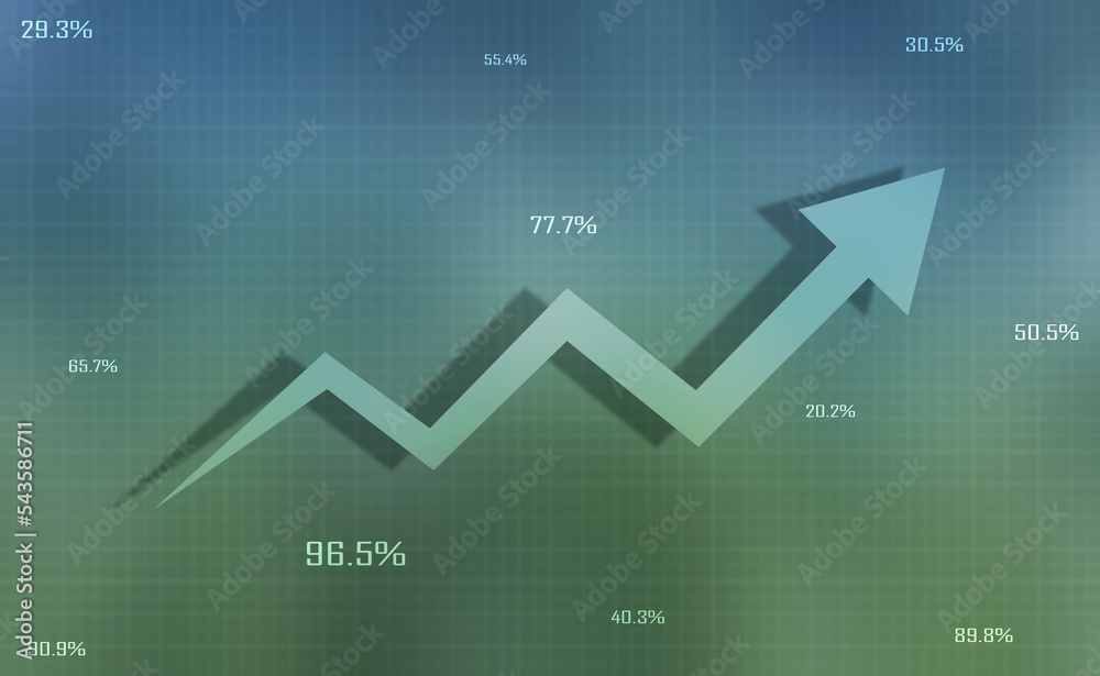 Business Growth graph on technology background, Futuristic raise arrow ...