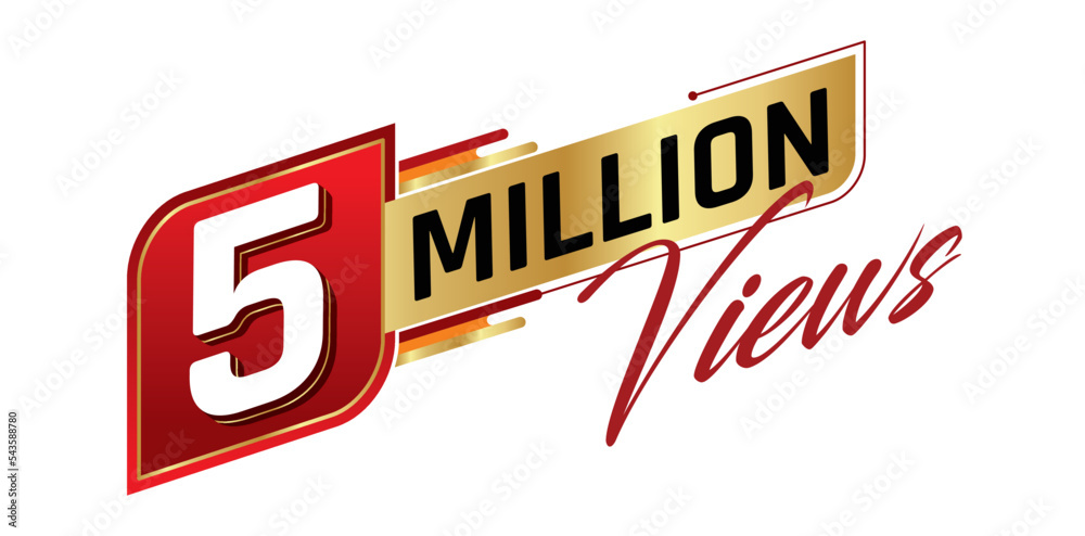 5 million views isolated on background. Vector illustration. Stock ...