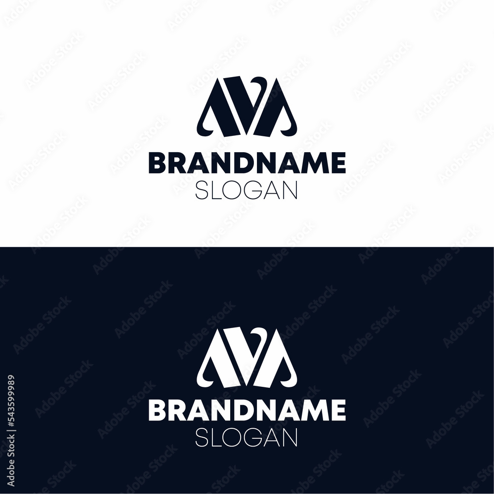 the letters AVA. vector logo monogram alphabet minimalist design Stock ...