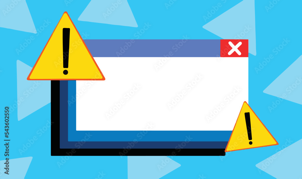 Vecteur Stock System notification crash with blank space of warning ...