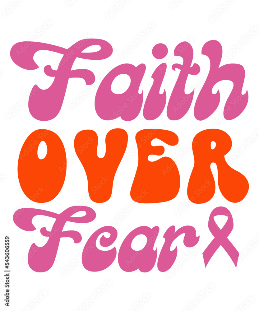 Vettoriale Stock Retro Breast Cancer Svg Bundle, Cancer Awareness Svg ...