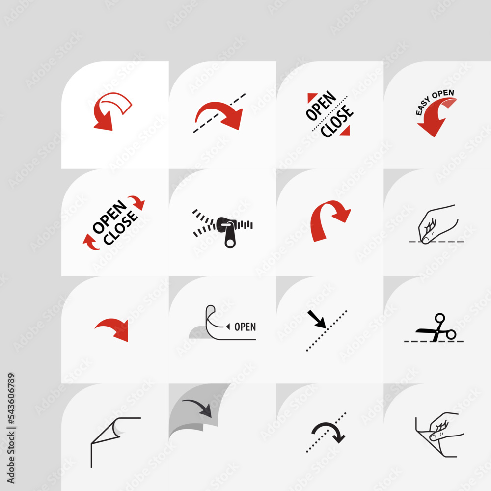 Package arrows icons set. Vector illustration isolated. Set for packs ...