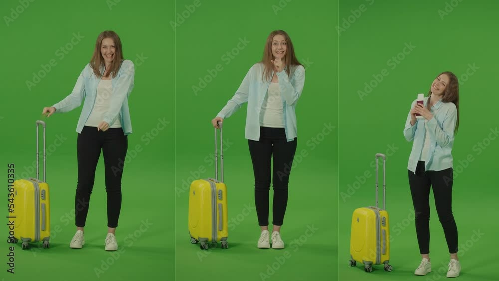 3-in-1 Split Green Screen Montage. Green Screen. Chroma Key. Happy ...