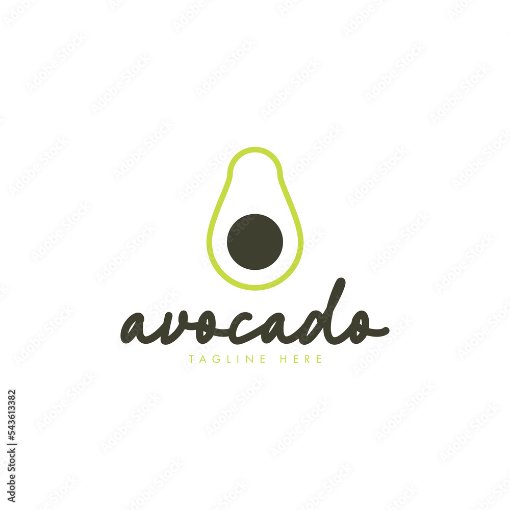 Avocado Logo Design Concept for Business and Branding. Fresh Fruit Logo ...