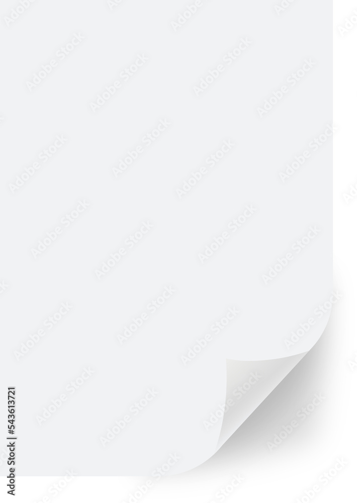 Realistic folded empty paper. Glued paper wrinkled effect illustration ...