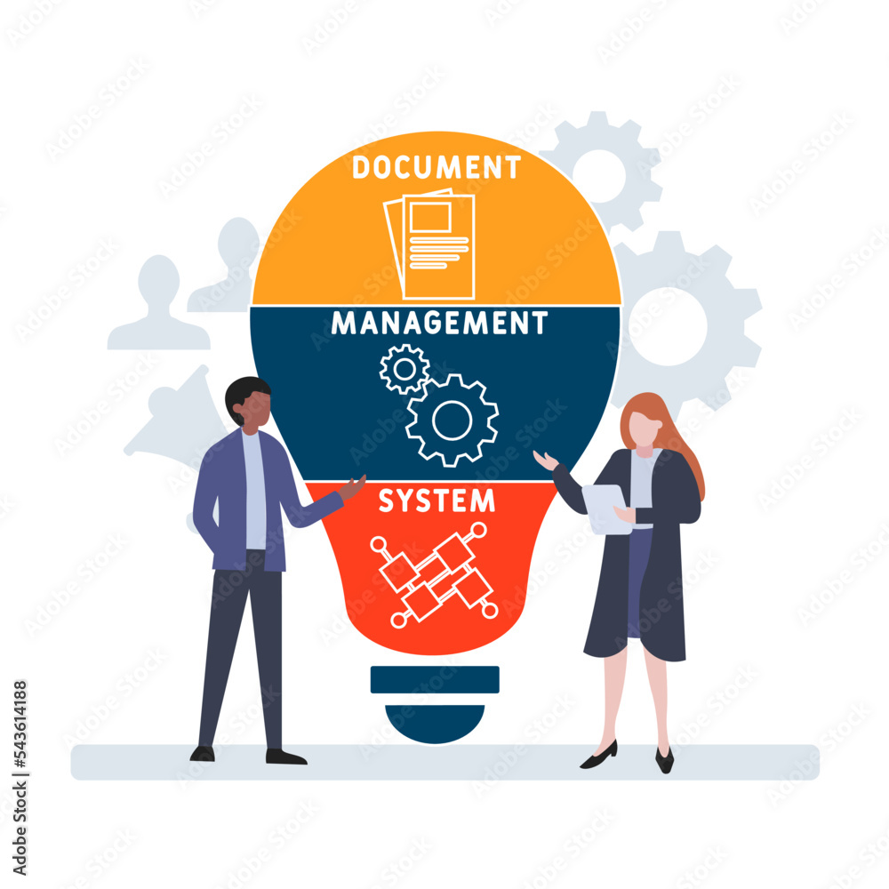 DMS - Document Management System acronym. business concept background ...