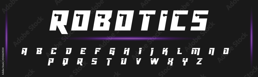ROBOTICS modern tech minimal fonts letter logos artwork. Luxury vector ...