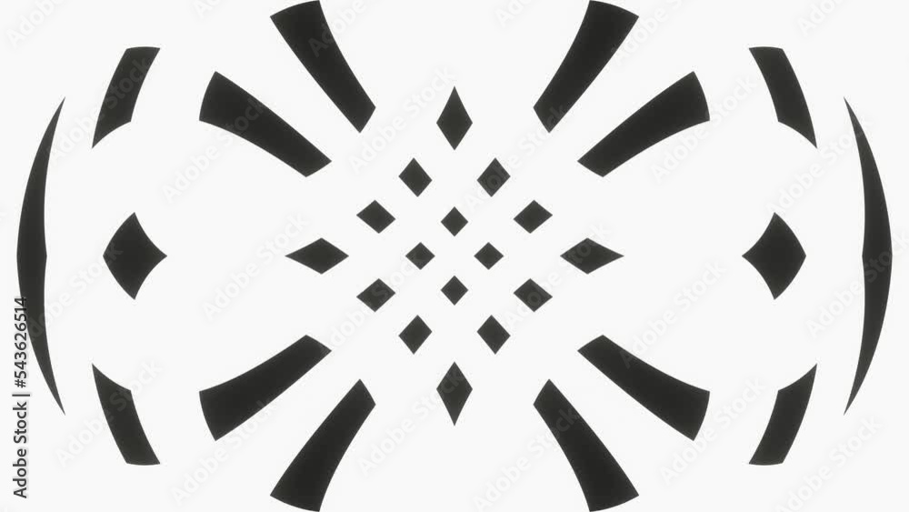 Black and white animated patterns. Curved lines in motion. Loopy ...