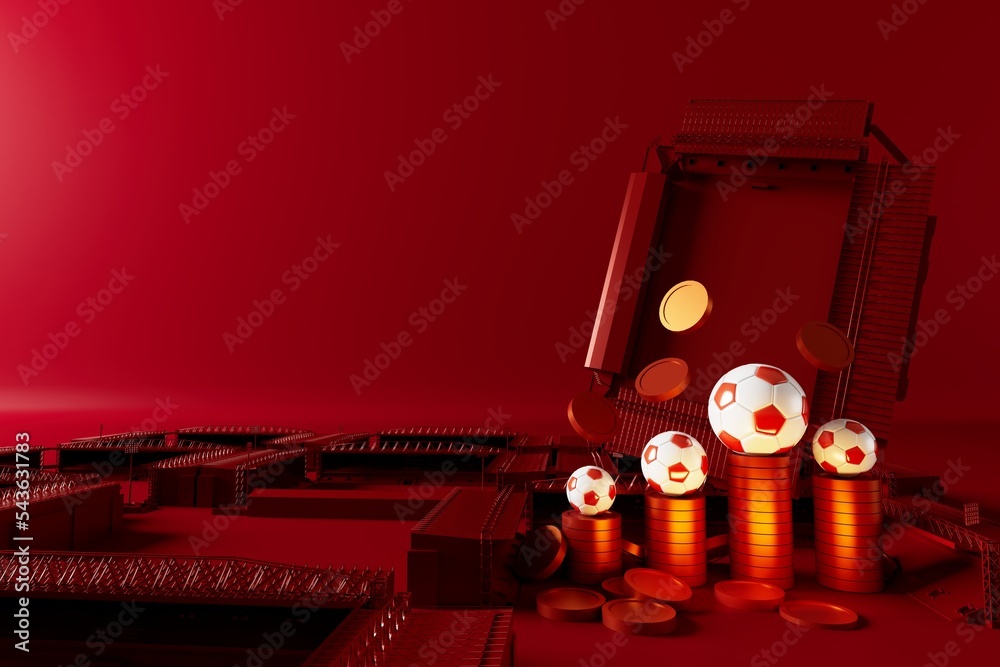 3d football object design. realistic rendering. abstract futuristic ...