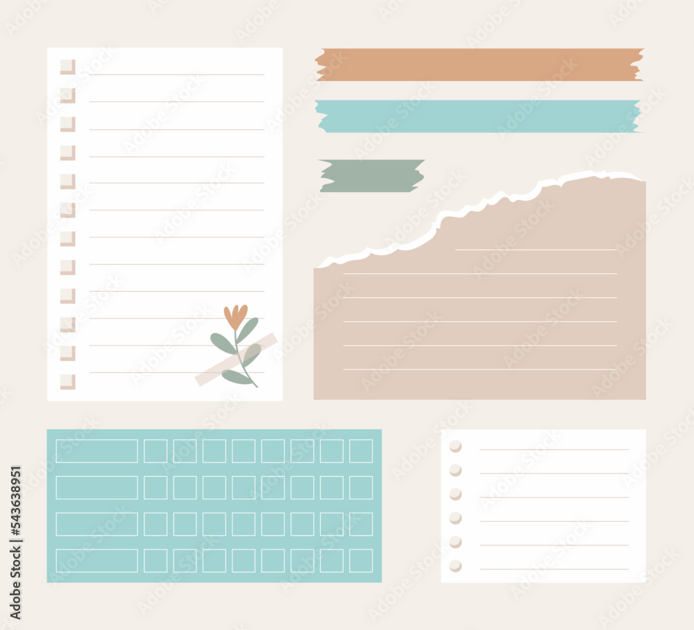 Bundle of pastel color blank paper note isolate on white background ...