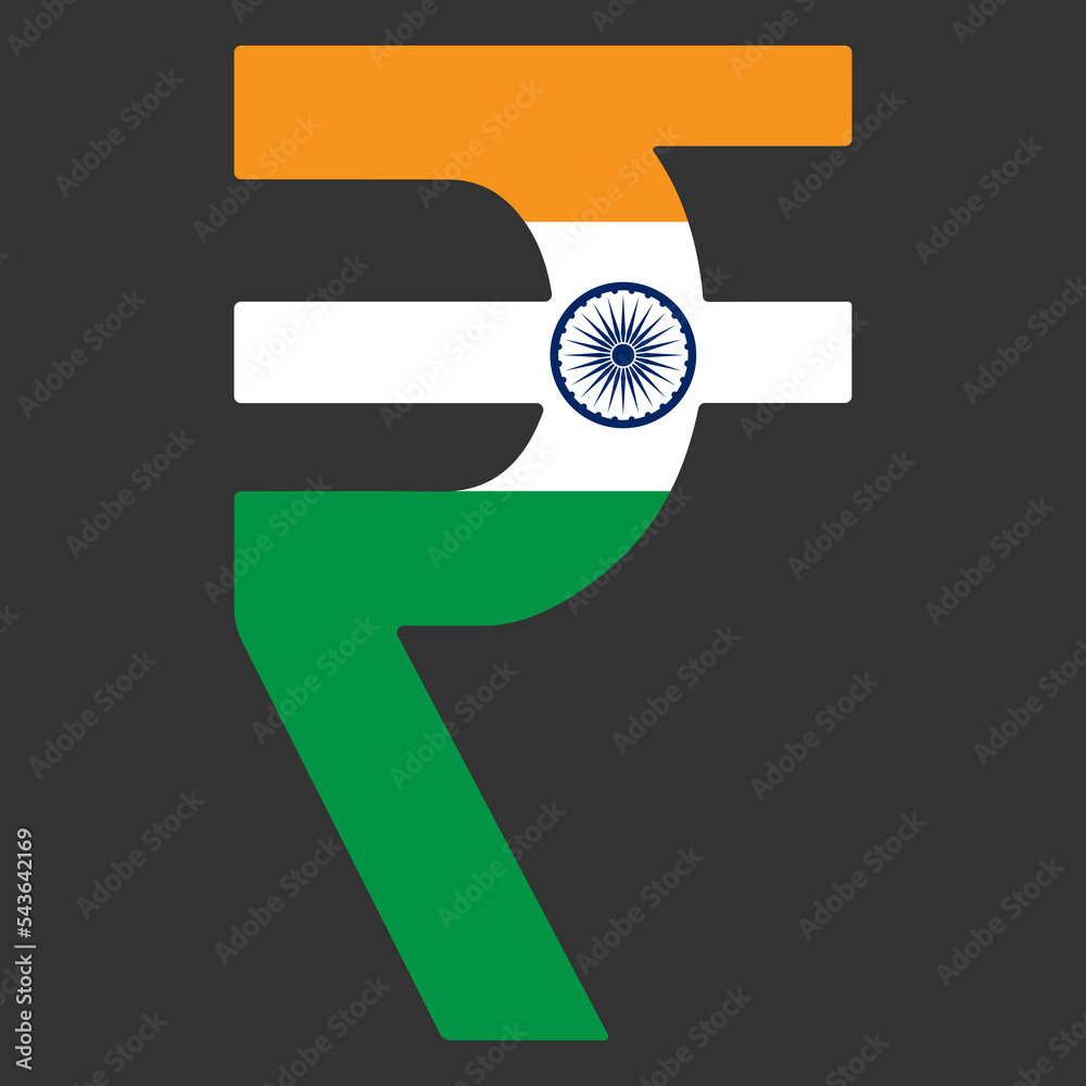 Rupees symbol in india flag colors. Stock Vector | Adobe Stock