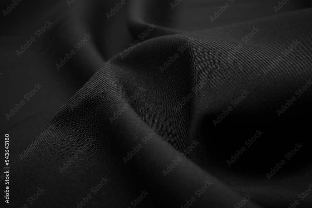 Texture of dark black fabric closeup. Low key photo. Plexus threads ...