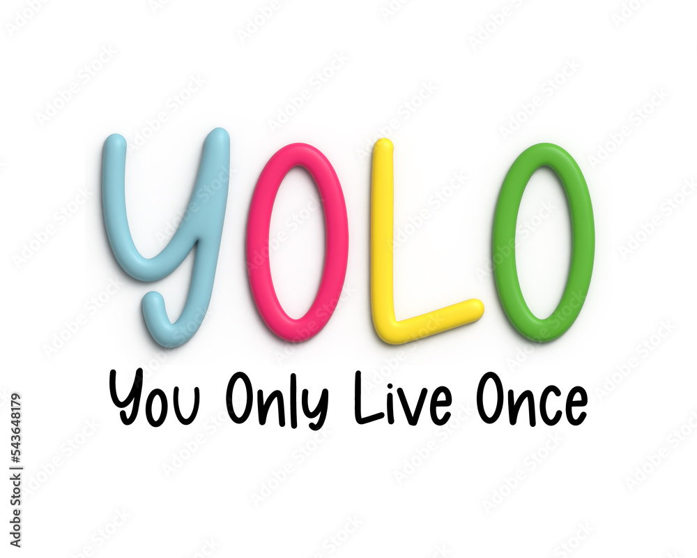 YOLO or You only live once which means you need to live life to the ...