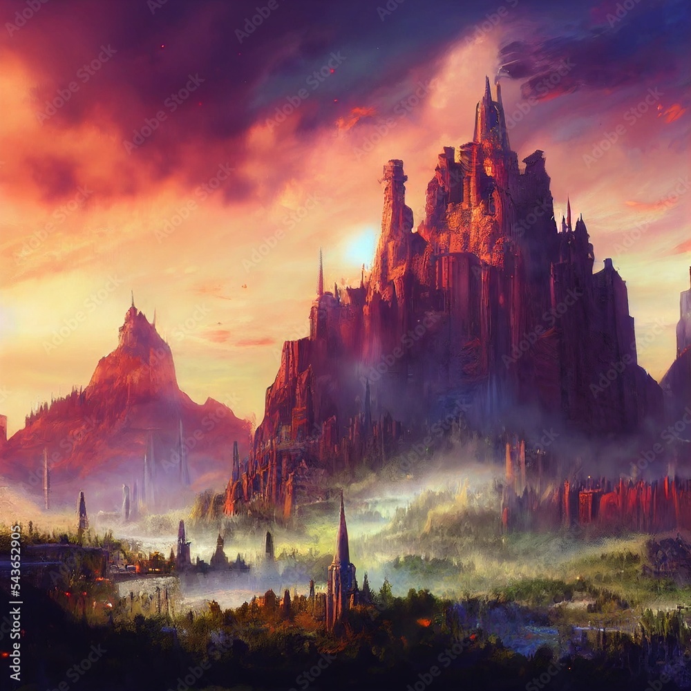 fantasy map rpg remaster Advernture elements stronghold with a mage ...