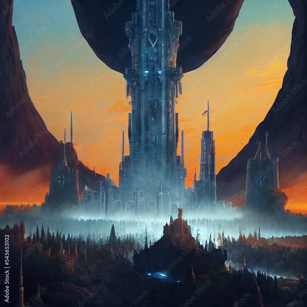 fantasy map rpg remaster Advernture elements stronghold with a mage ...