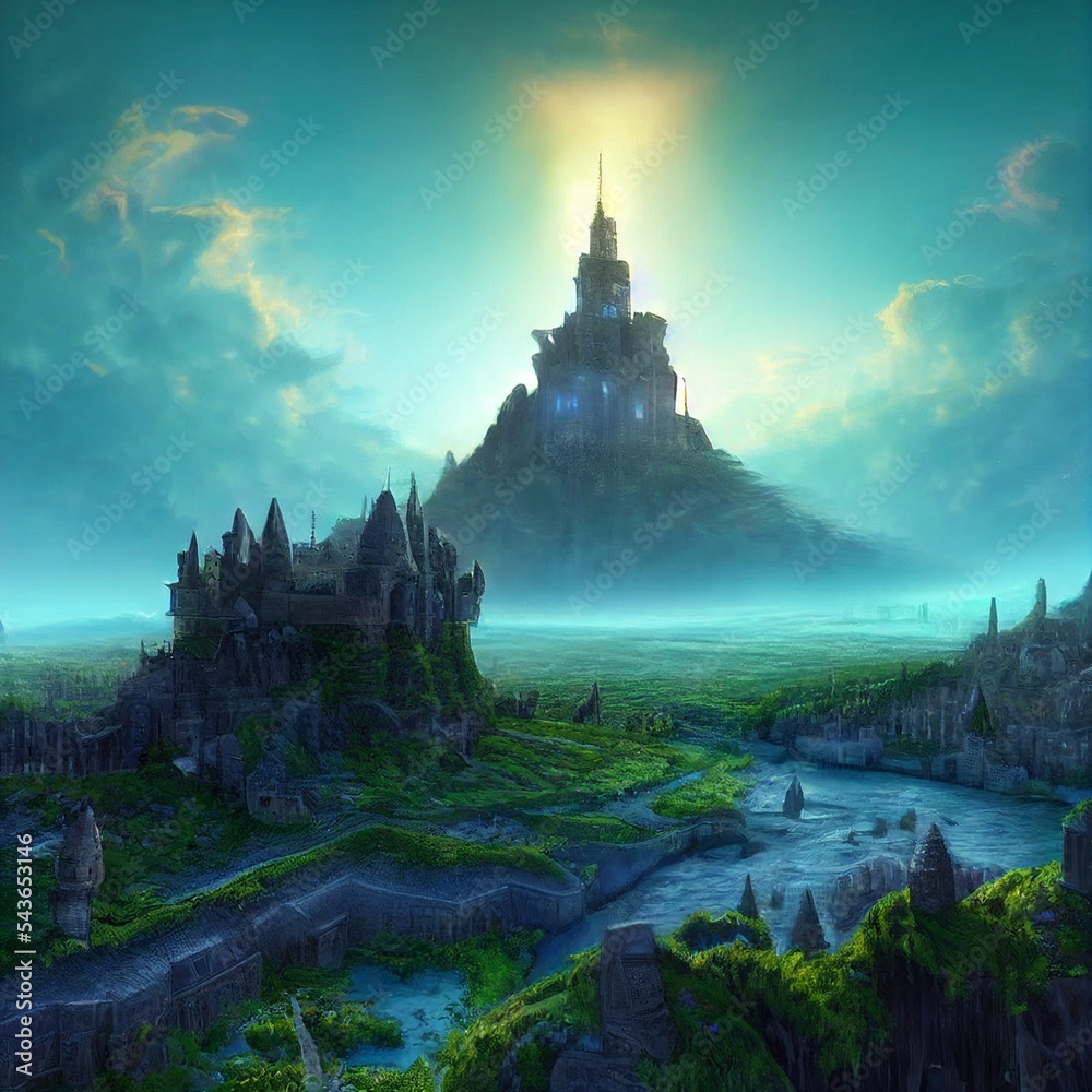 fantasy map rpg remaster Advernture elements stronghold with a mage ...