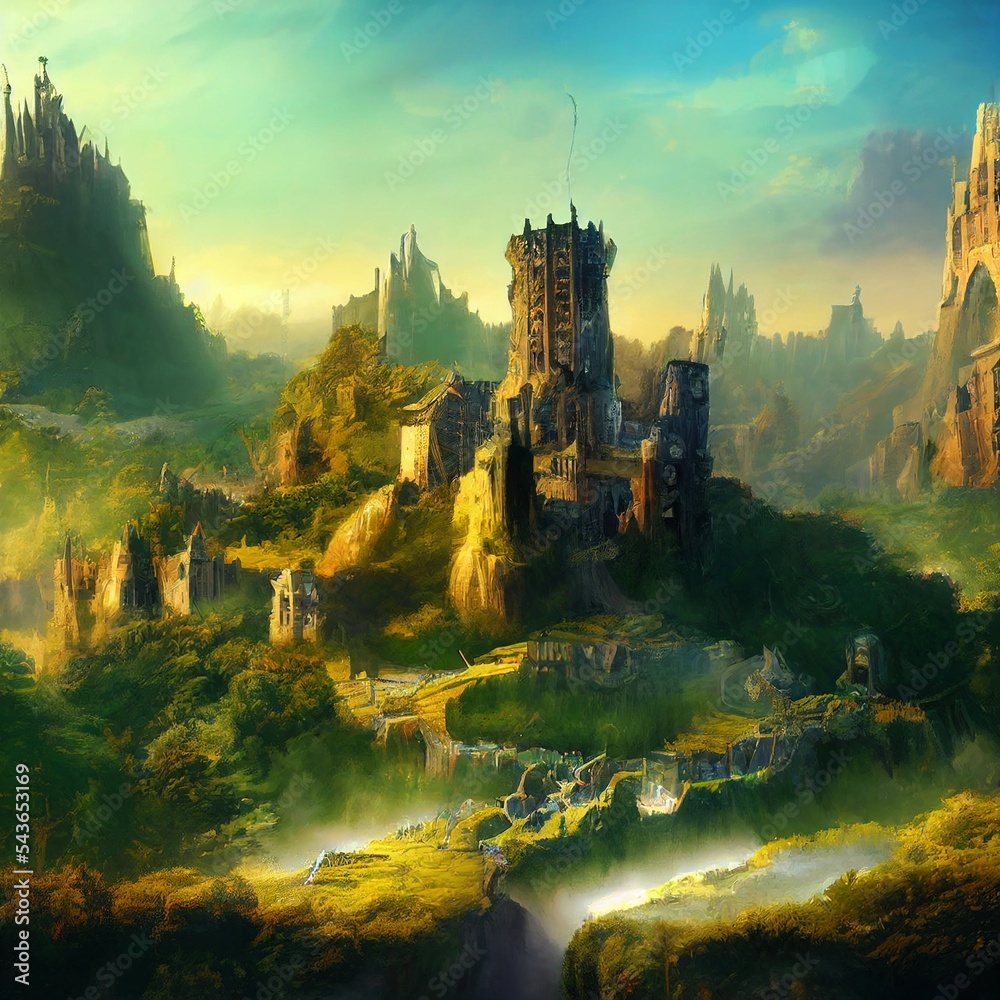 fantasy map rpg remaster Advernture elements stronghold with a mage ...