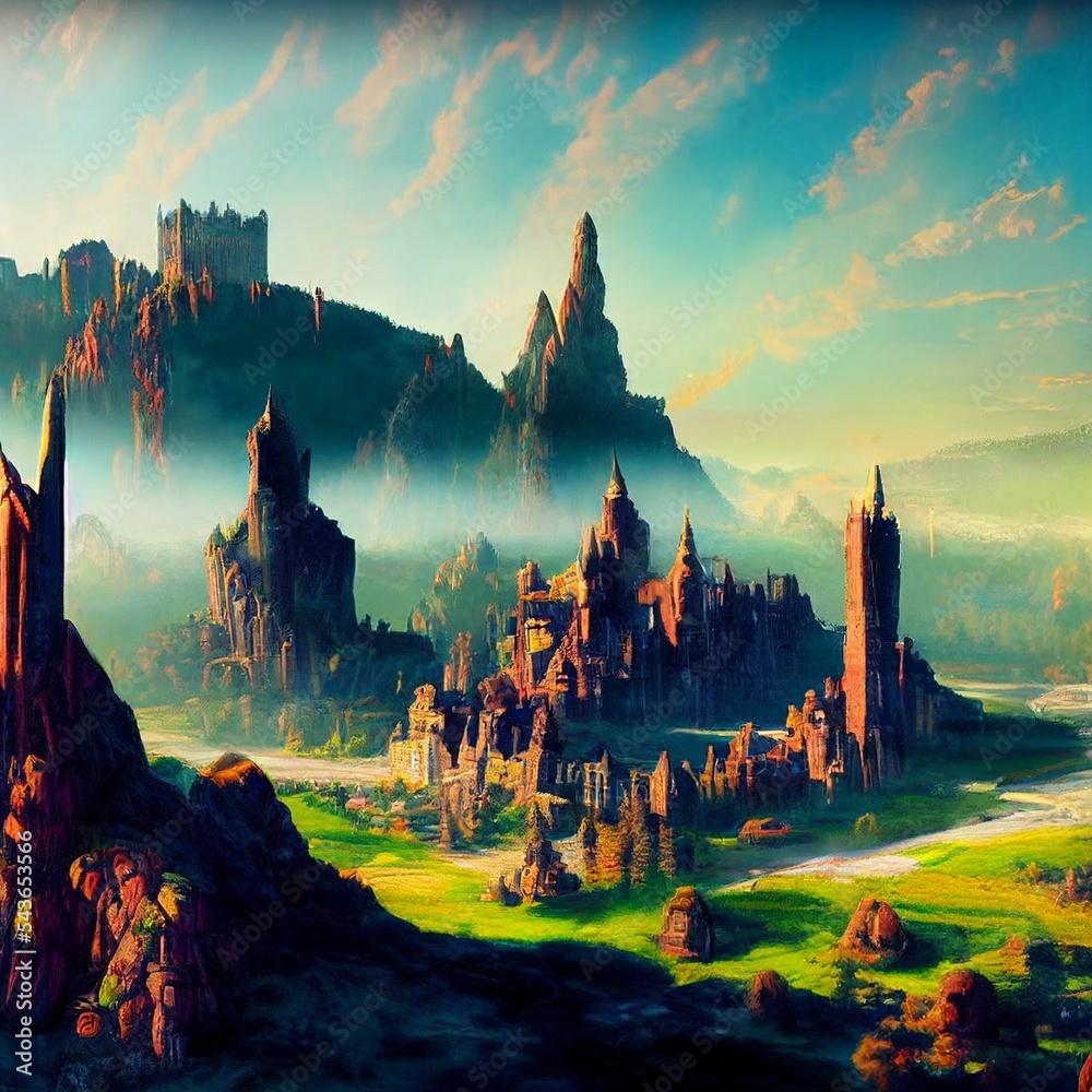 fantasy map rpg remaster Advernture elements stronghold with a mage ...