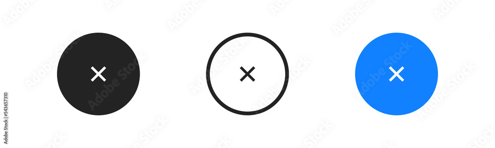 Simple blue round math multiply button icon. Flat design for mobile app ...
