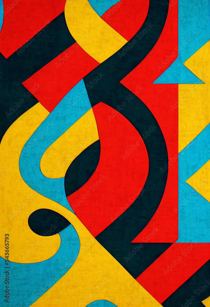 Decorative abstract conceptual 2d drawing with ethnic colors of Central ...