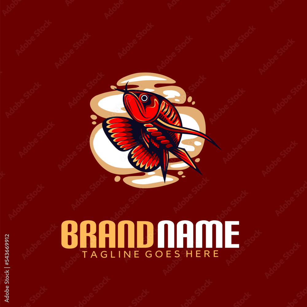 Elegant arowana fish logo Stock Vector | Adobe Stock