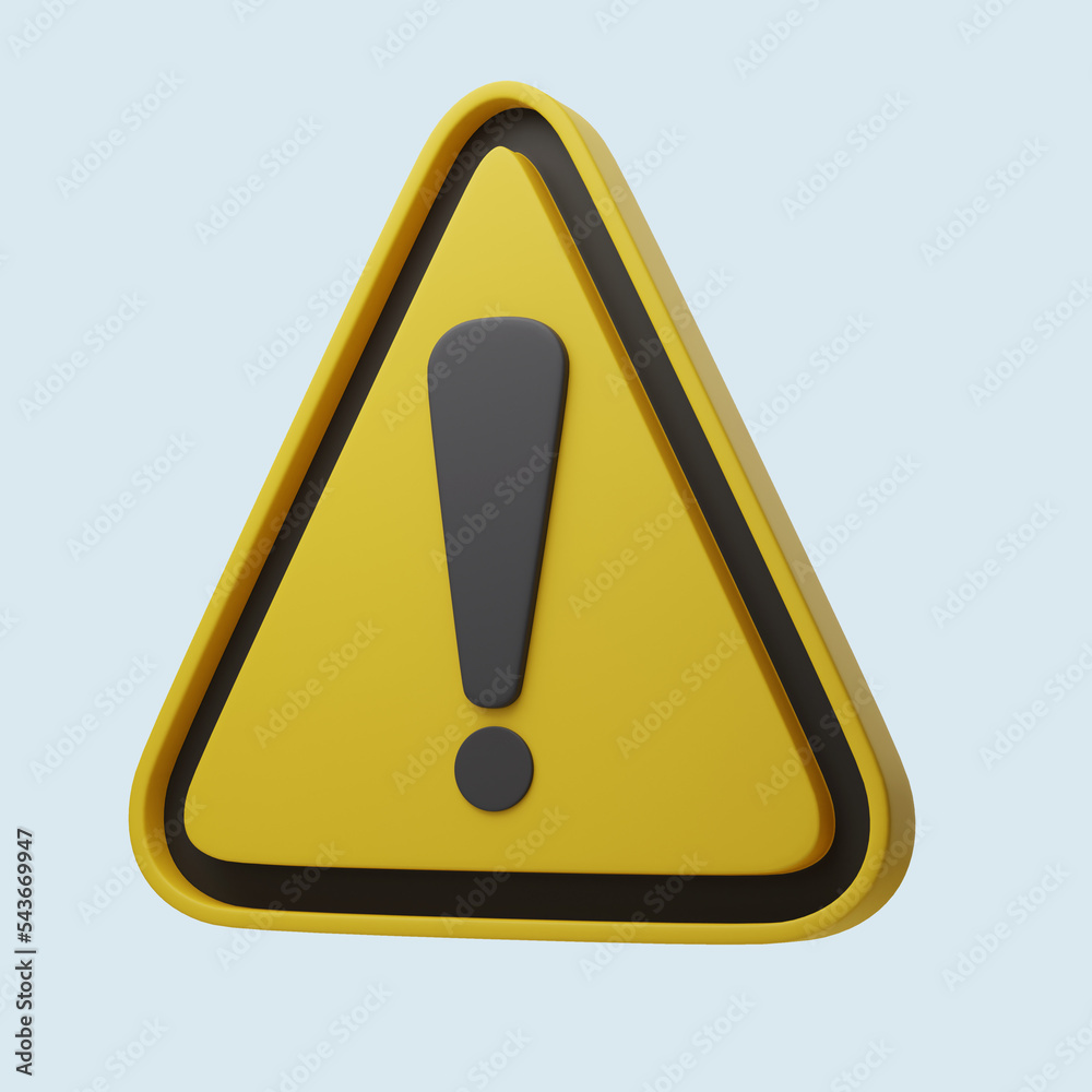 Yellow warning sign with Exclamation mark. Stock Illustration | Adobe Stock