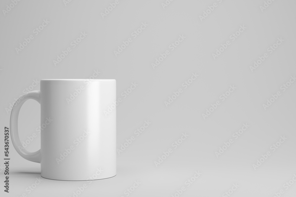 Blank mug mockup isolated on white background. Realistic mug mock up ...