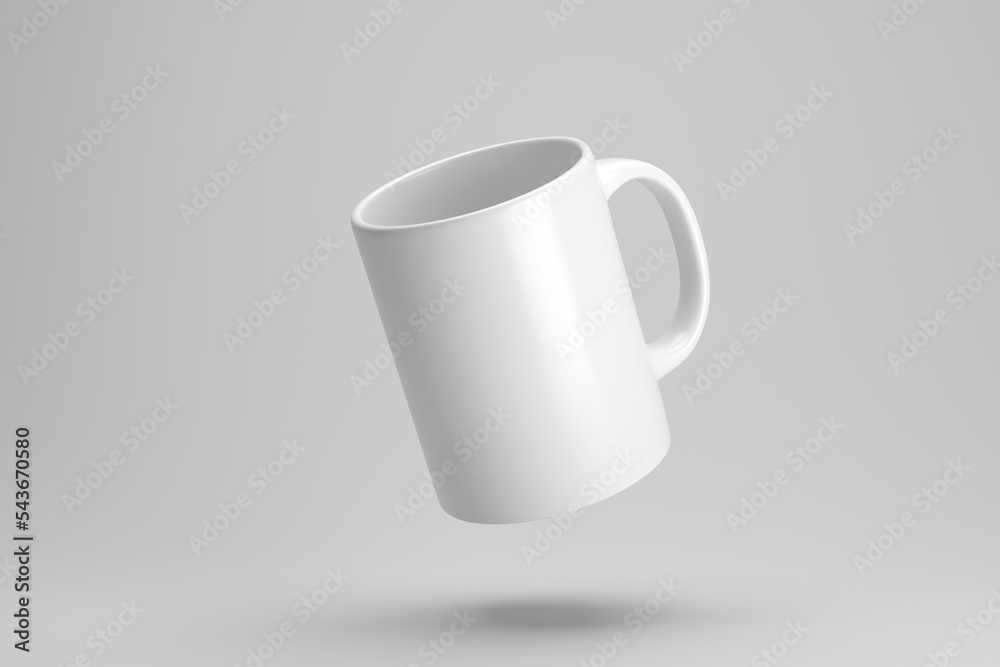 Blank mug mockup isolated on white background. Realistic mug mock up ...