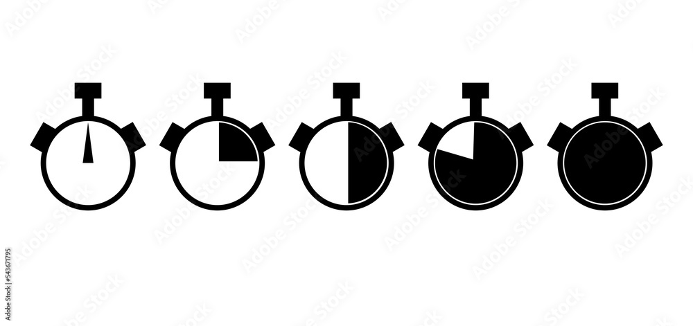 Stopwatch timer isolated on white background. Start timer concept ...