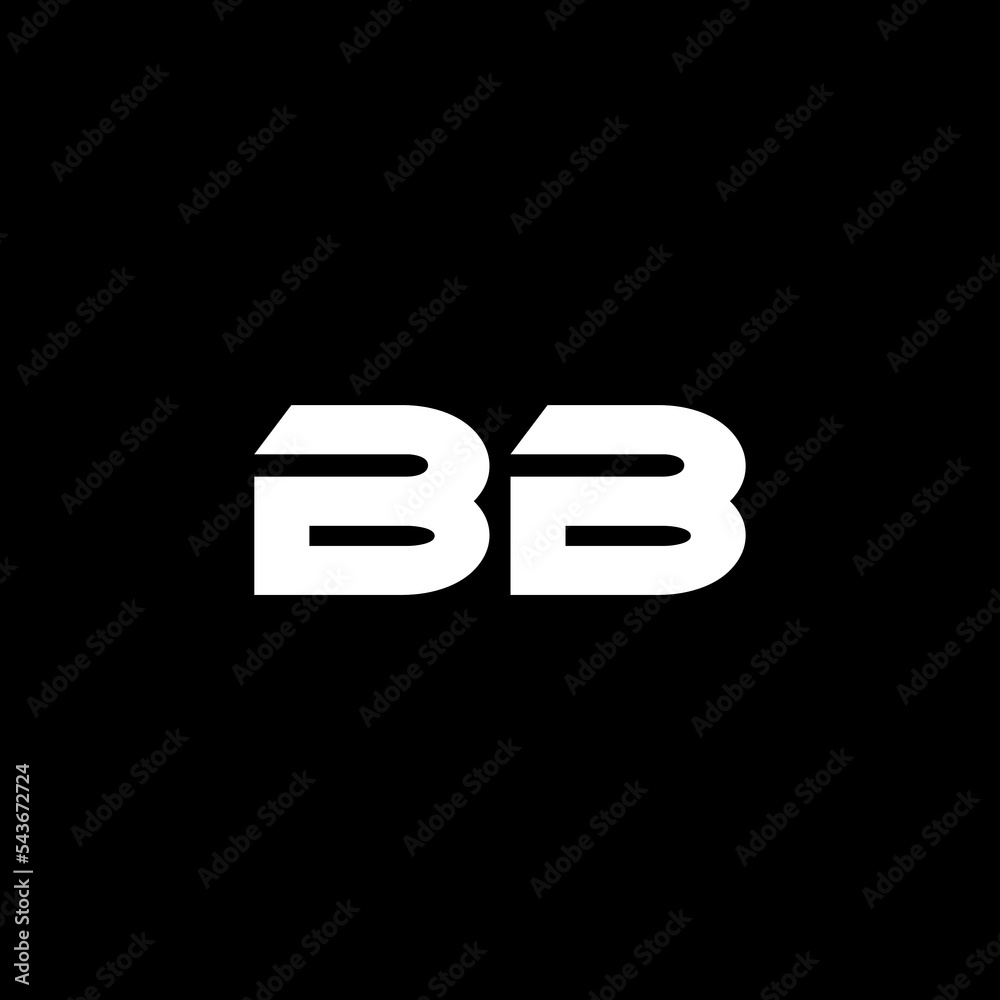 BB letter logo design with black background in illustrator, vector logo ...
