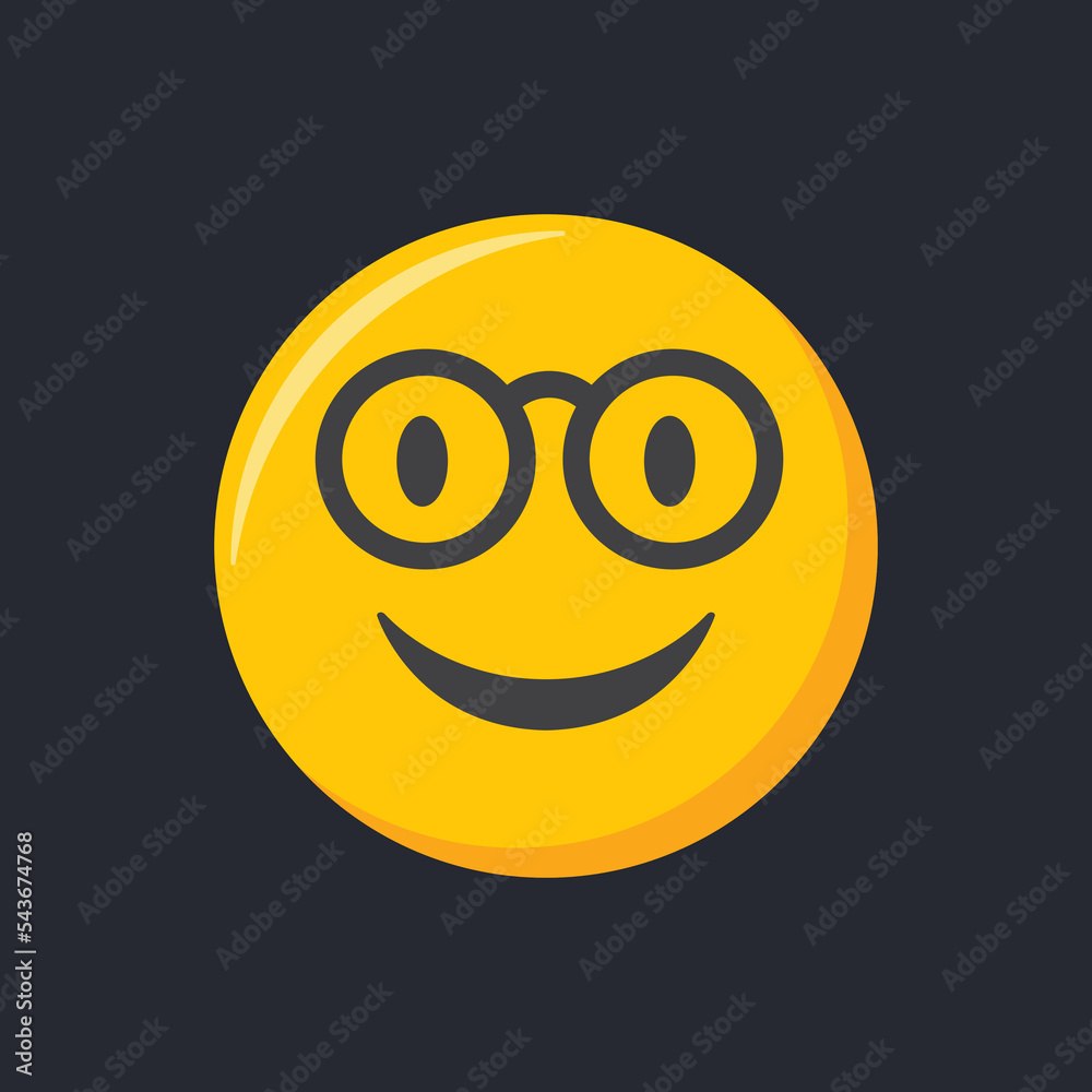 Emoji icon. Happy and smiling face emoticon vector illustration Stock ...