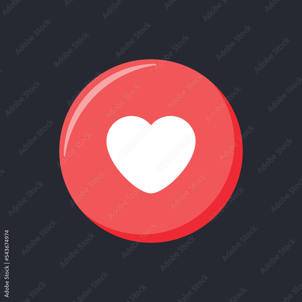 Emoji icon. heart shape social media emoticon reaction, vector ...